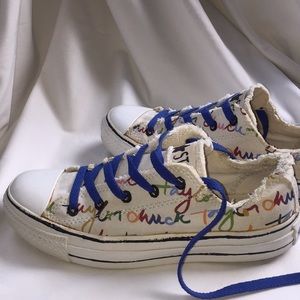 Converse | Shoes | Rare Converse Distressed Graffiti Logo Chucks | Poshmark